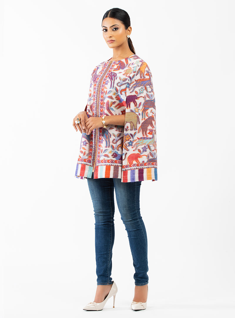 HARMONY SEMI-PASHMINA CAPE – Luxuries Of Kashmir